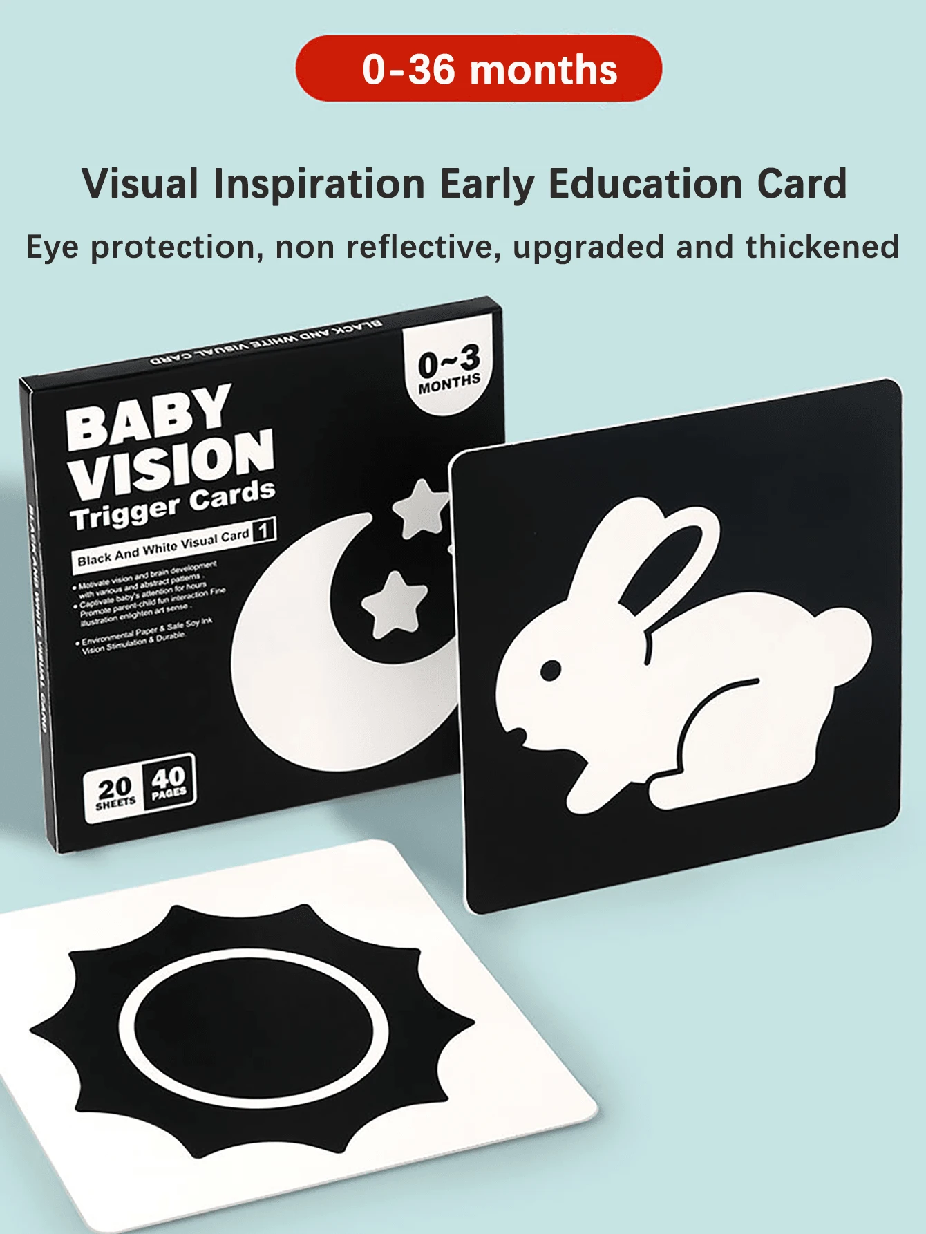 Black & White And Colorful Flash Cards For Infant & Newborn Cognitive ...