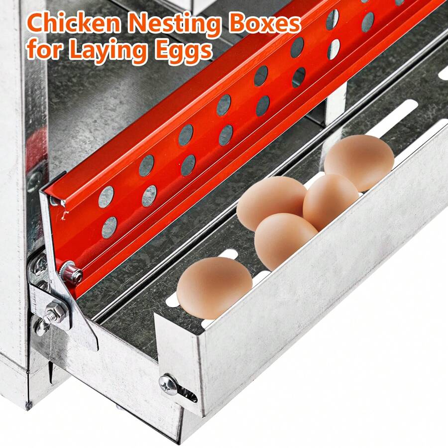 Chicken Nesting Boxes, 6-Hole Metal Chicken Nests Boxes Laying Eggs ...