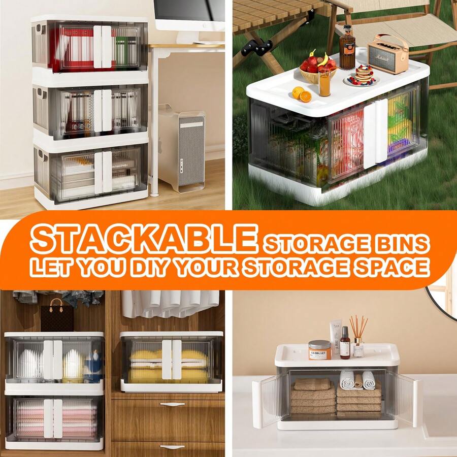 6 Pack- 34 Quarts Storage Bins With Lids And Wheels, Stackable ...