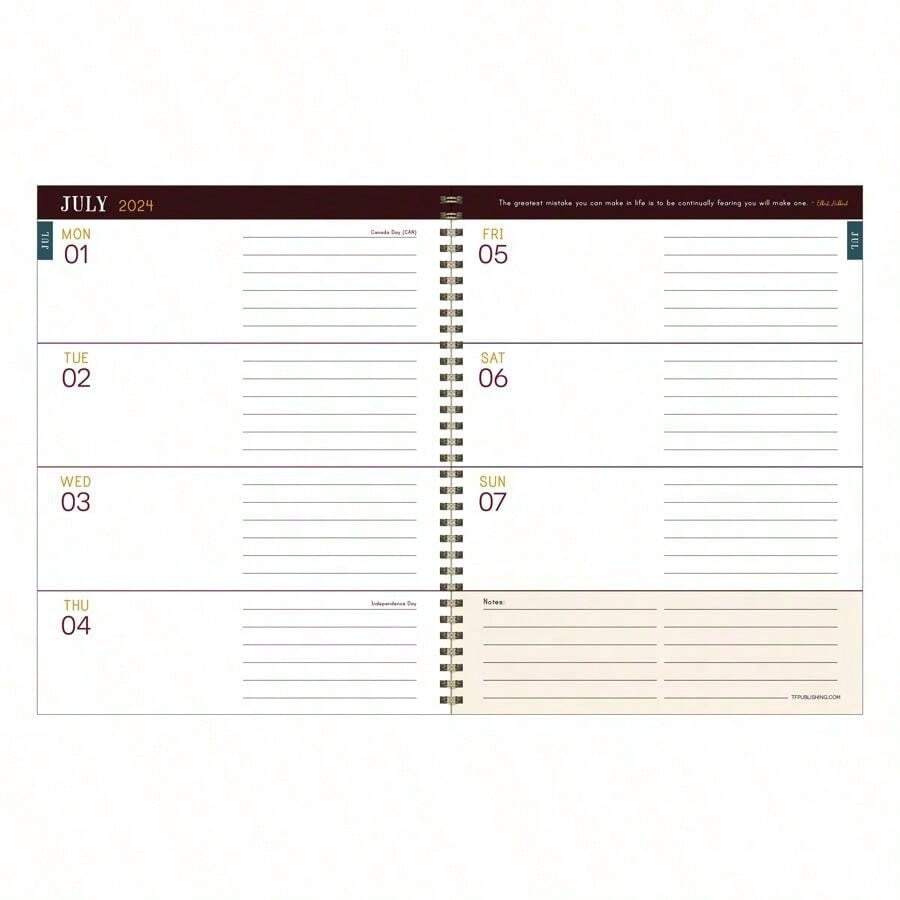 July 2024 - June 2025 English Garden Large Weekly Monthly Planner ...
