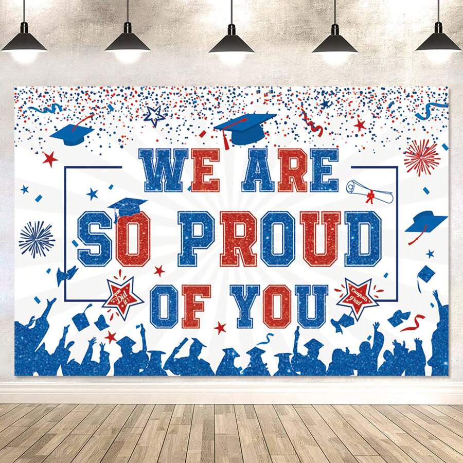 5*3 Feet 2024 Graduation Backdrop Various Styles Glitter Large ...