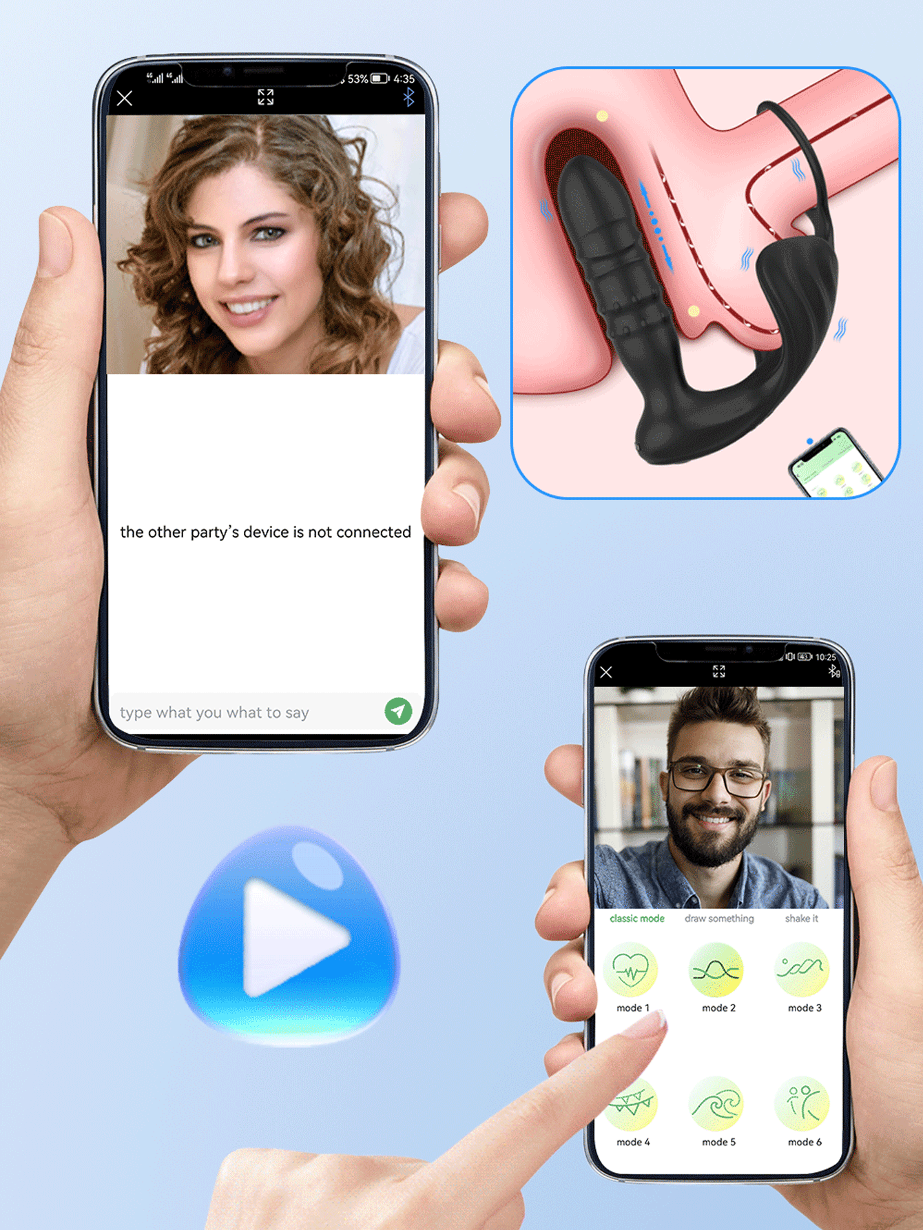Male Thrusting Prostate Massager Vibrator App Control Butt Plug With