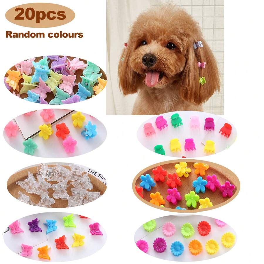 20pcs Cute Pet Hair Clips, Random Style/Colour For Small Dogs - Keep ...