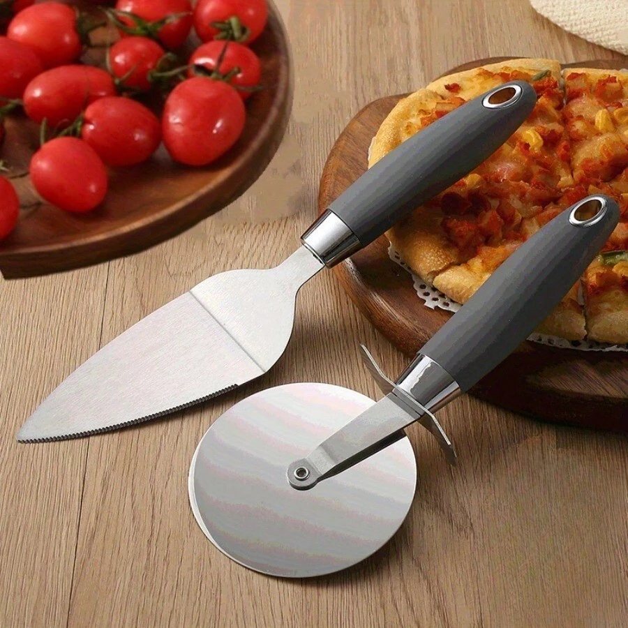 Set Of 2 Stainless Steel Pizza Shovel, Pizza Slicer, Pie Shovel ...