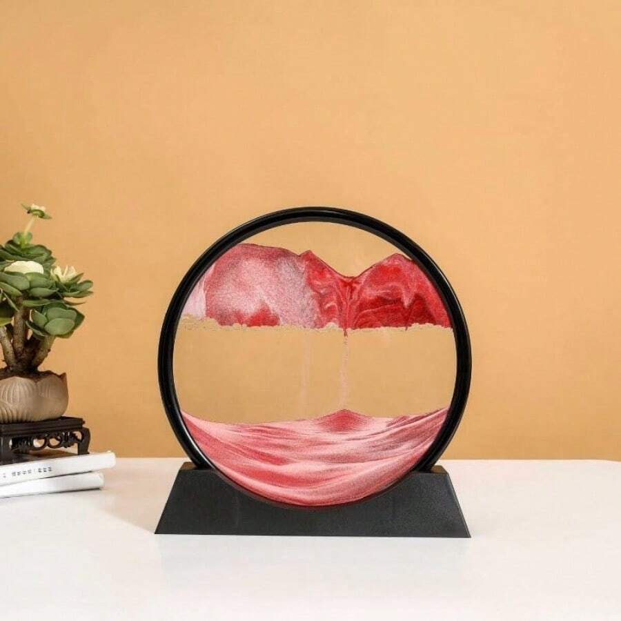 Moving Sand Art Picture,Quicksand Painting Round Glass Sandscapes 3D ...