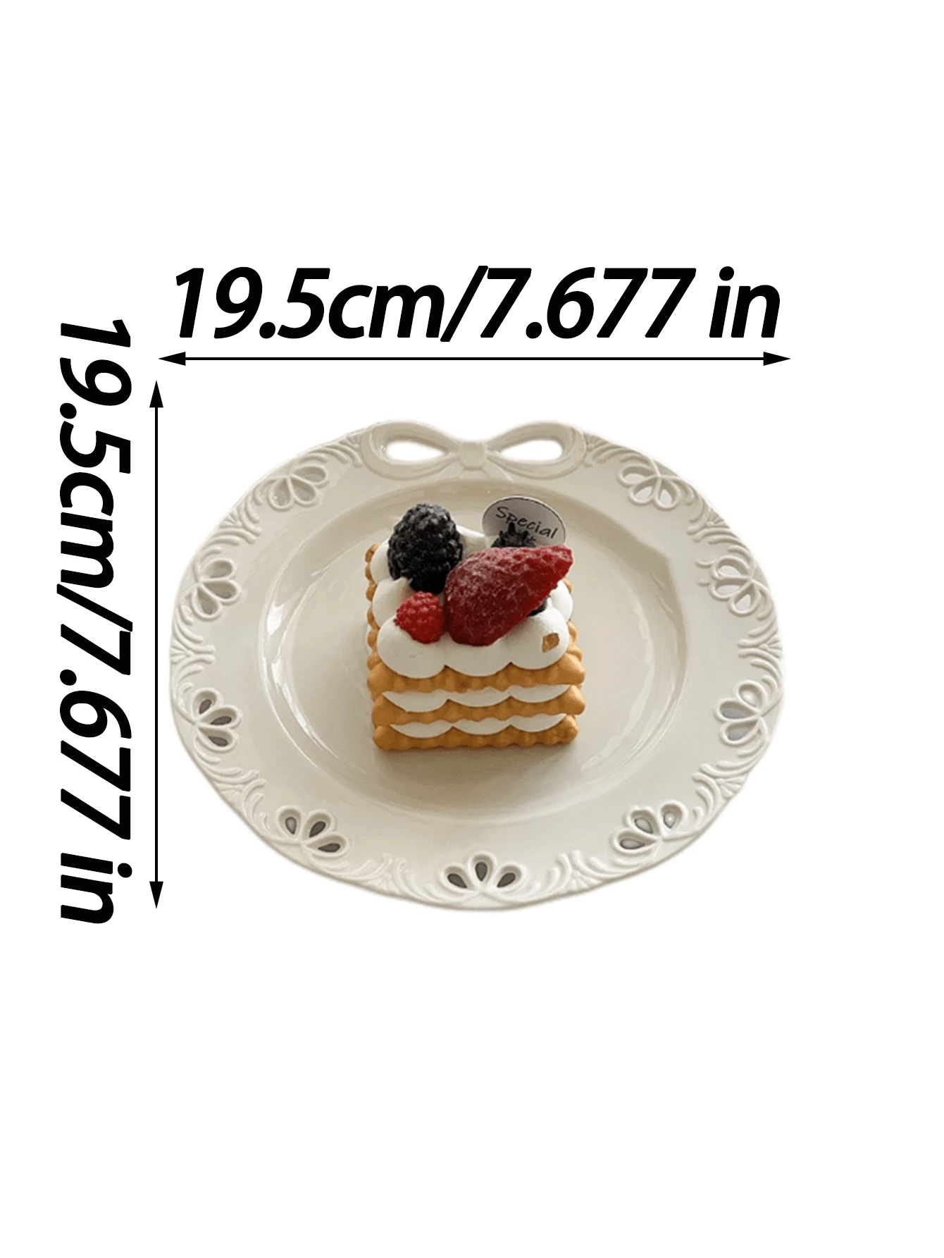 1pc Nordic Style White Hollowed Ceramic Plate, Asymmetrical Shape ...