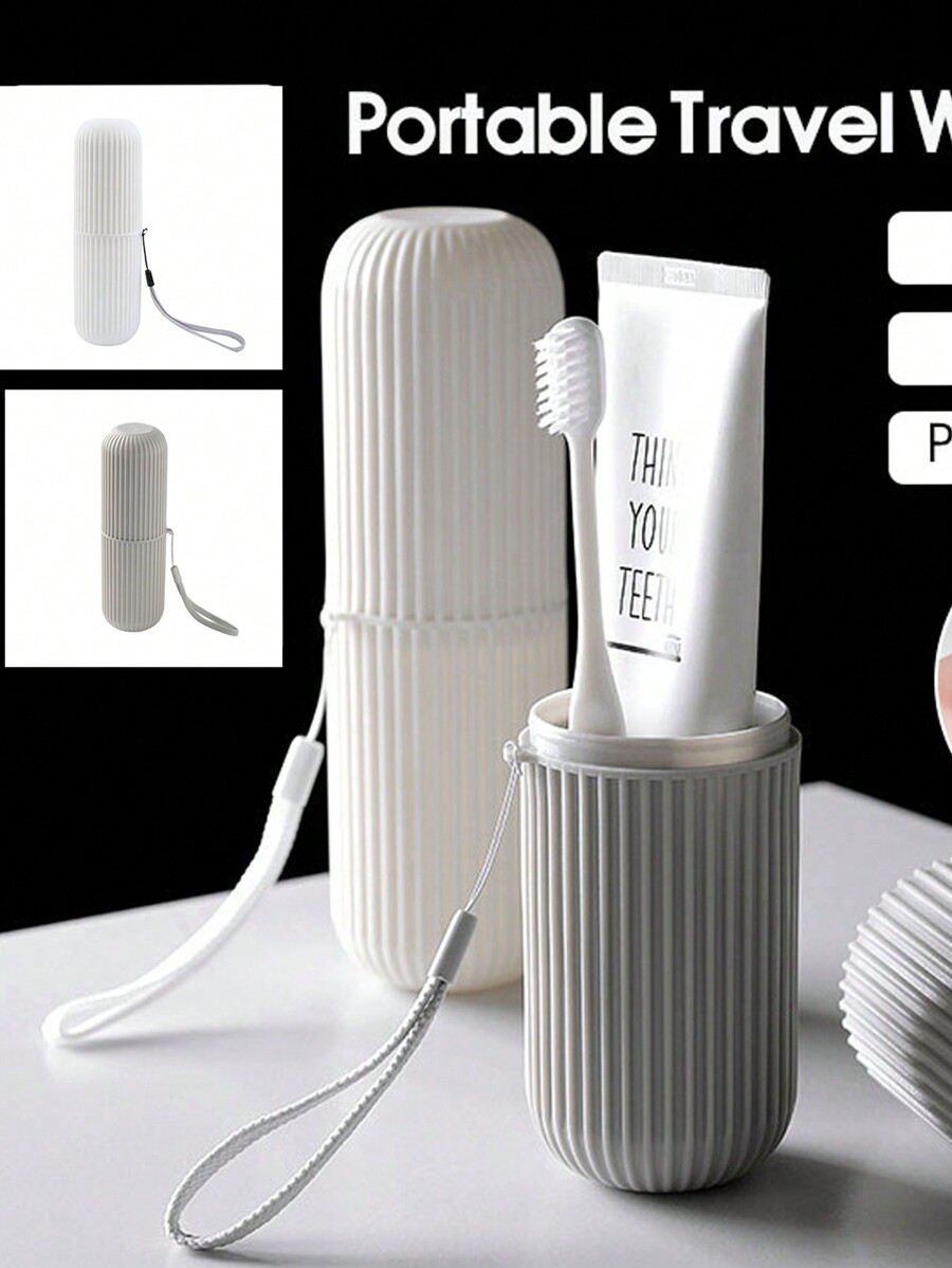 1pc Toothbrush & Toothpaste Holder, Travel Toothbrush Cup & Wash Cup ...