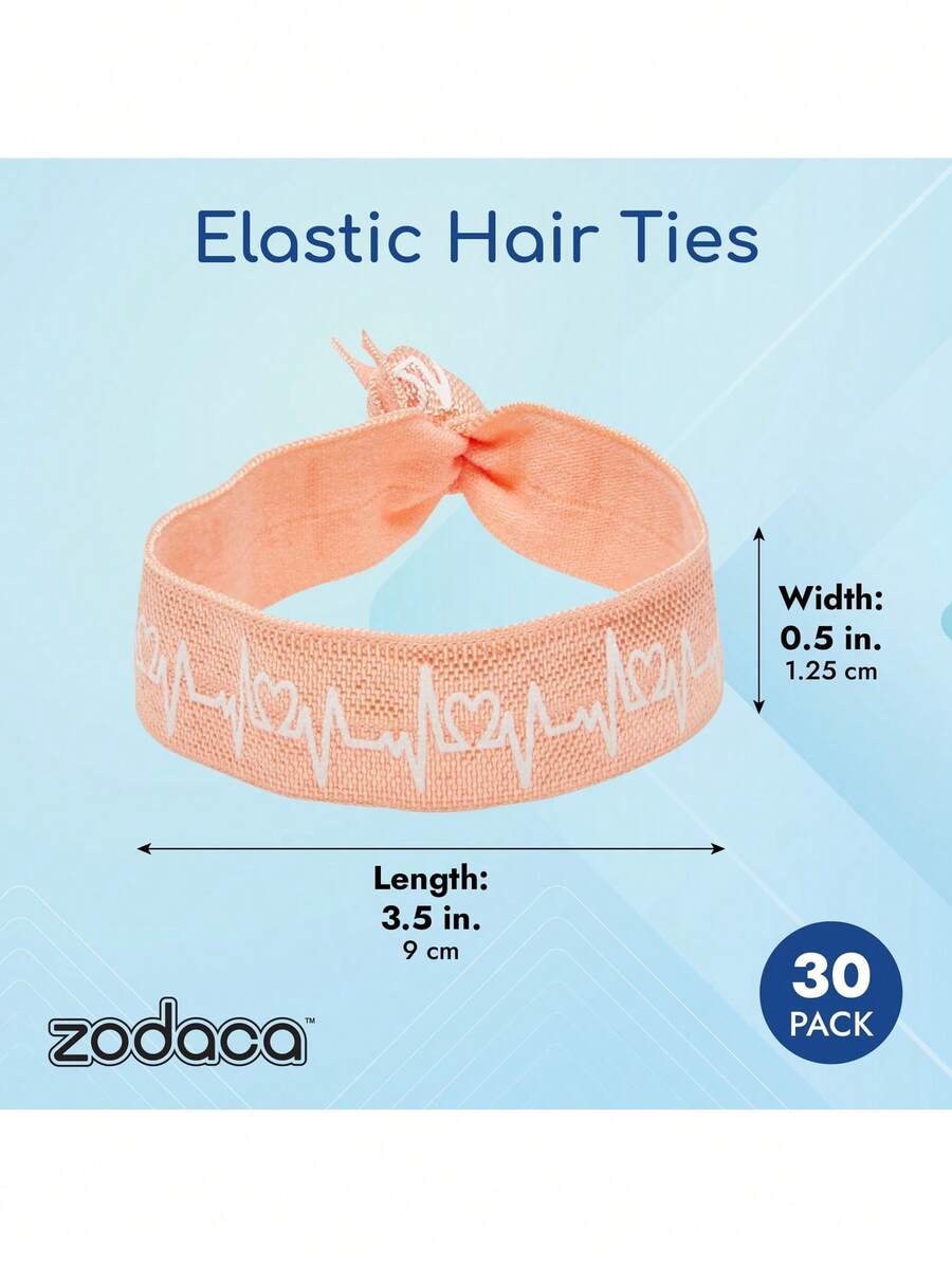 30-Pack Elastic Hair Tie Ribbons In 3 Colors, No Crease Knotted ...
