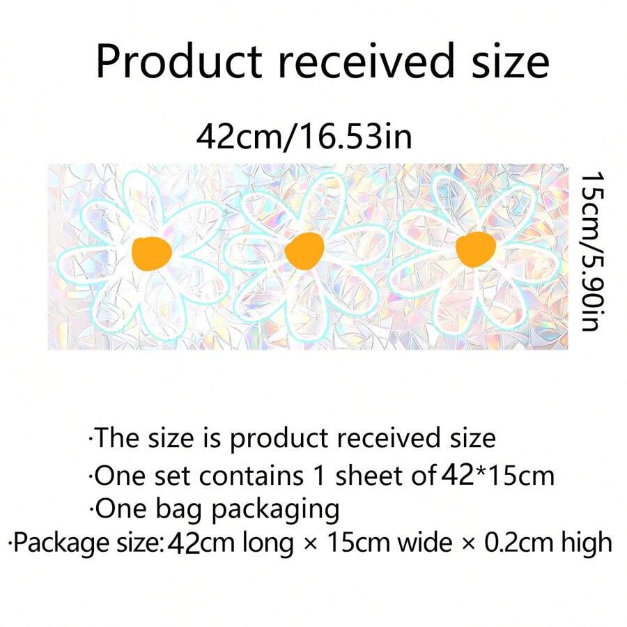 Floral Daisy Stained Glass Window Film Sunlight Decor Static Cling Self ...