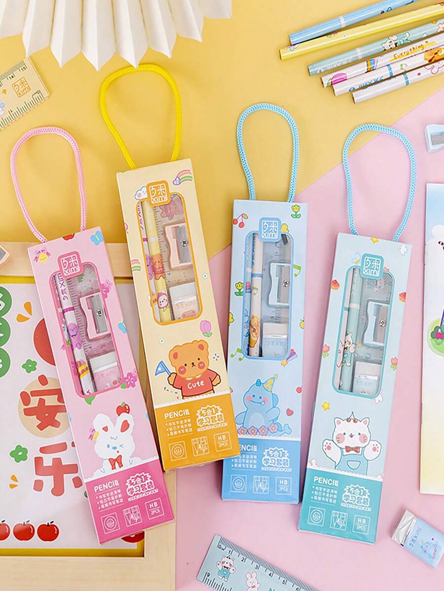 Assorted Styles Stationery Set, Cartoon Stationery Set With Pencil Set ...