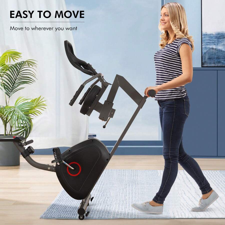 Recumbent Exercise Bike For Home Stationary Bike Sturdy Quiet 8 Levels Recumbent Bikes Large ...