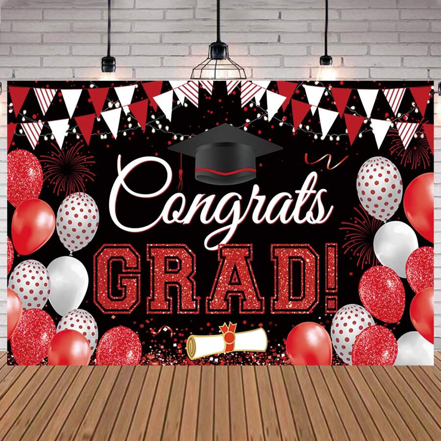 5*3 Feet 2024 Graduation Backdrop Various Styles Glitter Large ...
