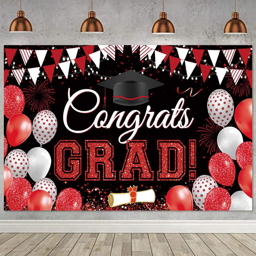 5*3 Feet 2024 Graduation Backdrop Various Styles Glitter Large ...
