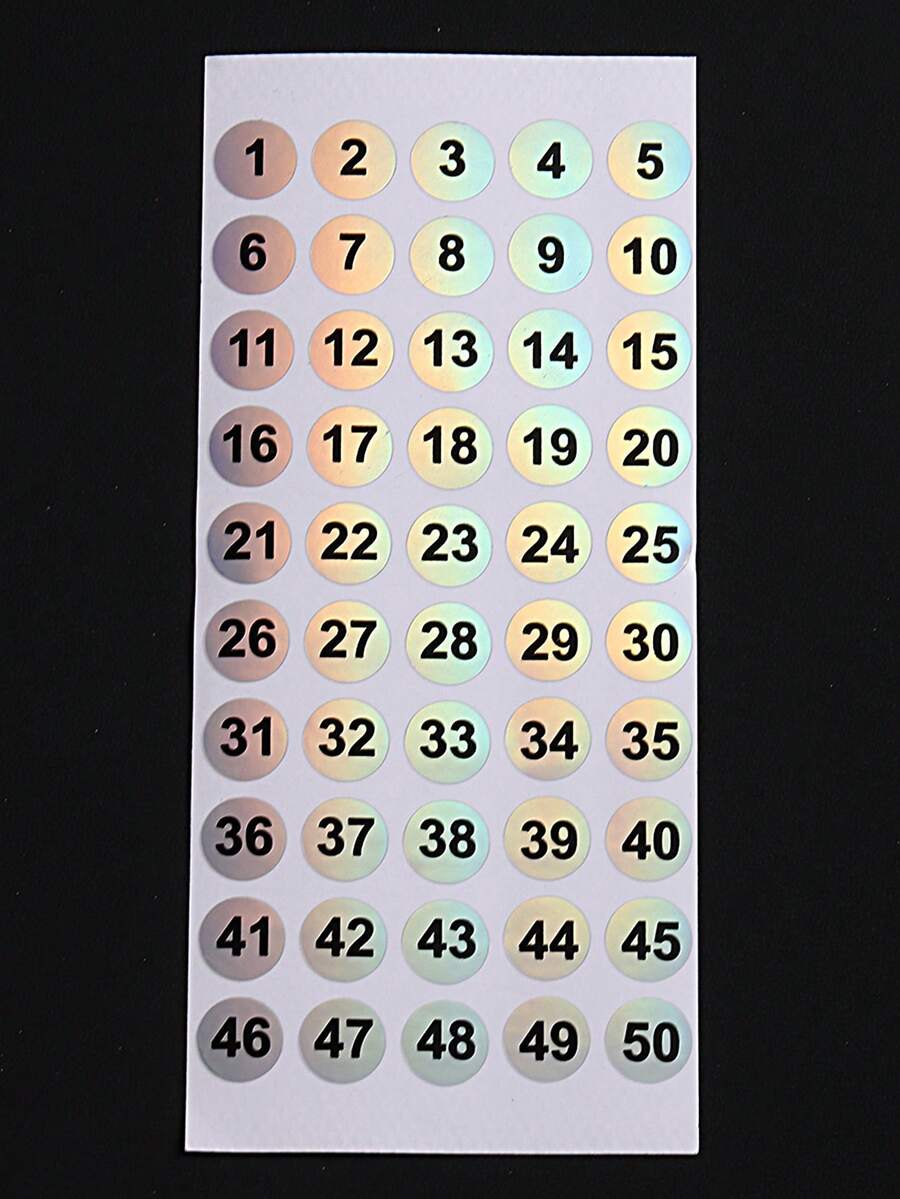 10 Sheets 1 To 50 Number Pattern Stickers Nail Polish Bottle Stickers ...