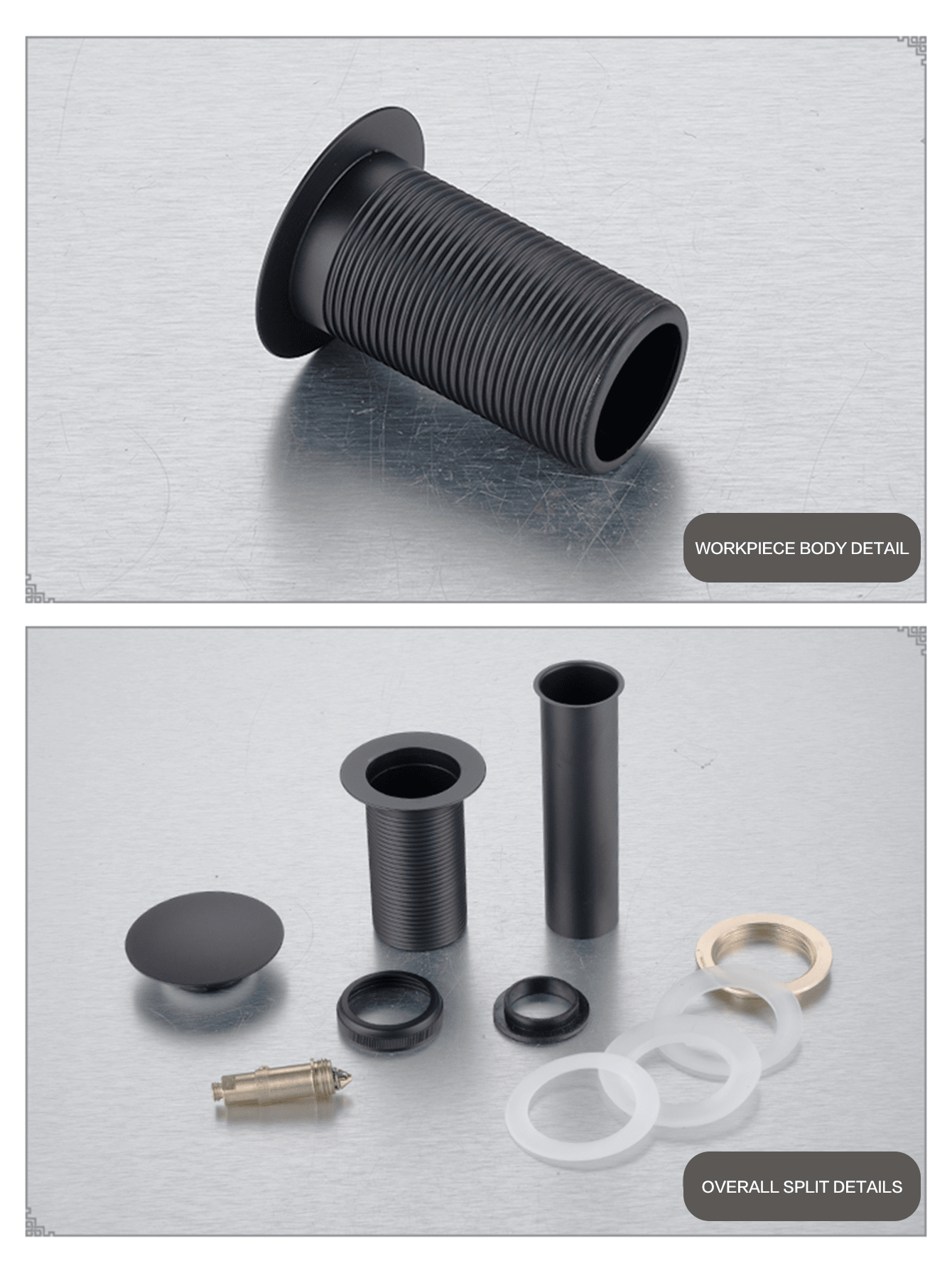 One Black Pop-Up Basin Drain With G1 1/4in (32mm) Interface, Brass Core ...