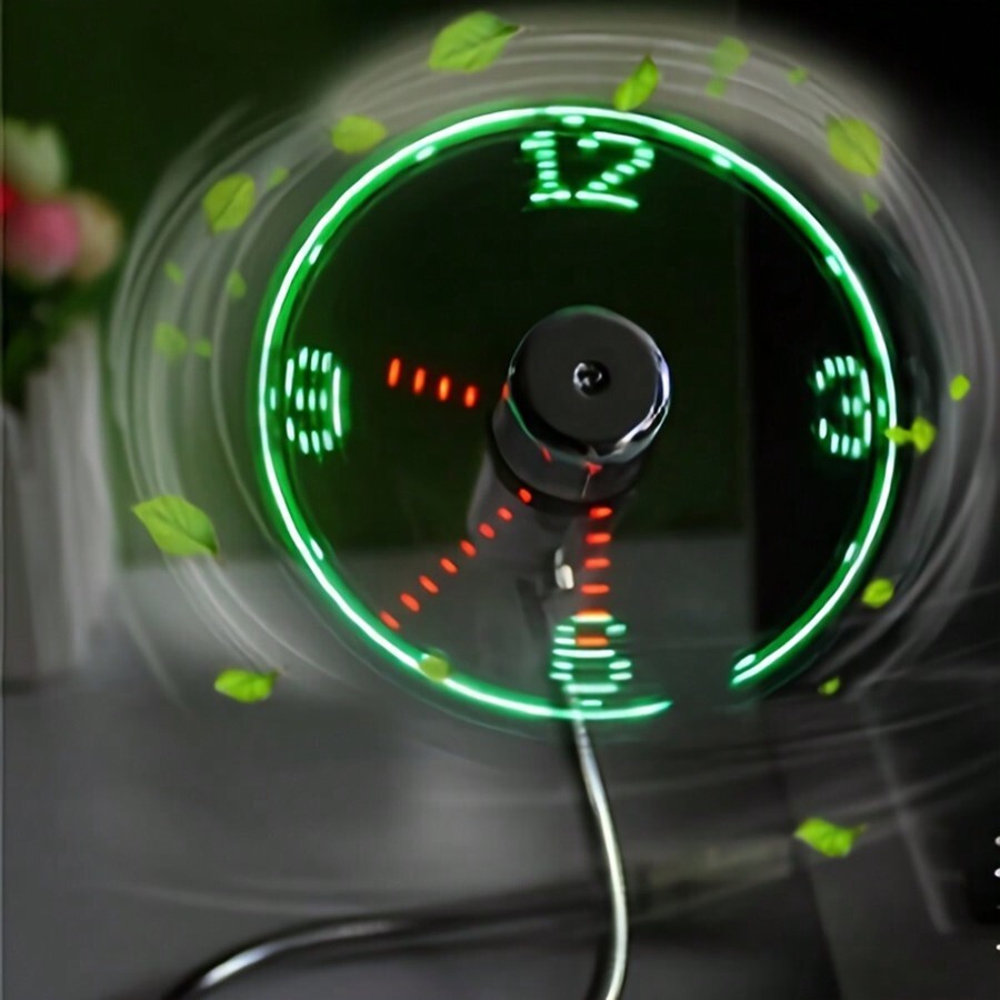 Versatile USB LED Clock Fan: Energy-Efficient, Portable Cooling With ...
