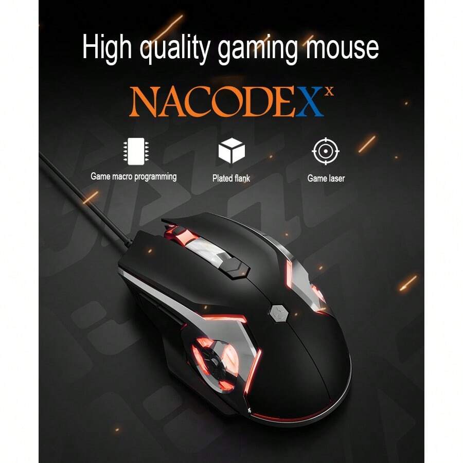 NACODEX - Electronic Sports Mechanical Mouse Wired USB Silent Game ...