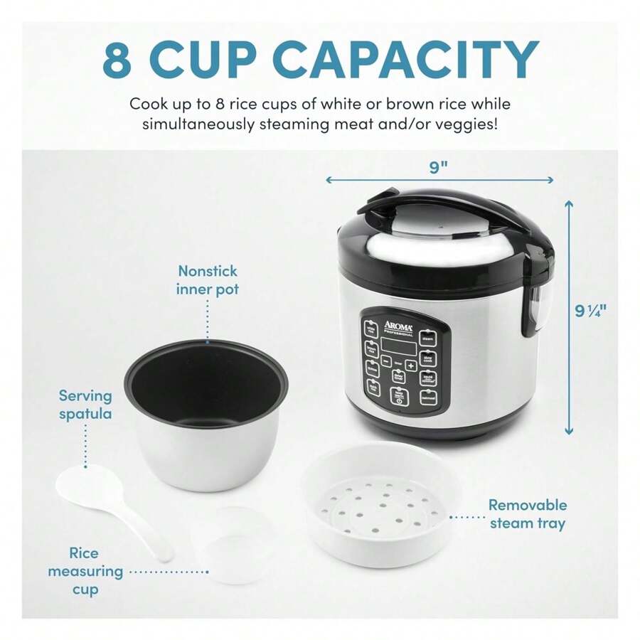 YONGSTYLE Rice Cooker, 4-Cup Uncooked 2.5 Quart, Professional Version ...