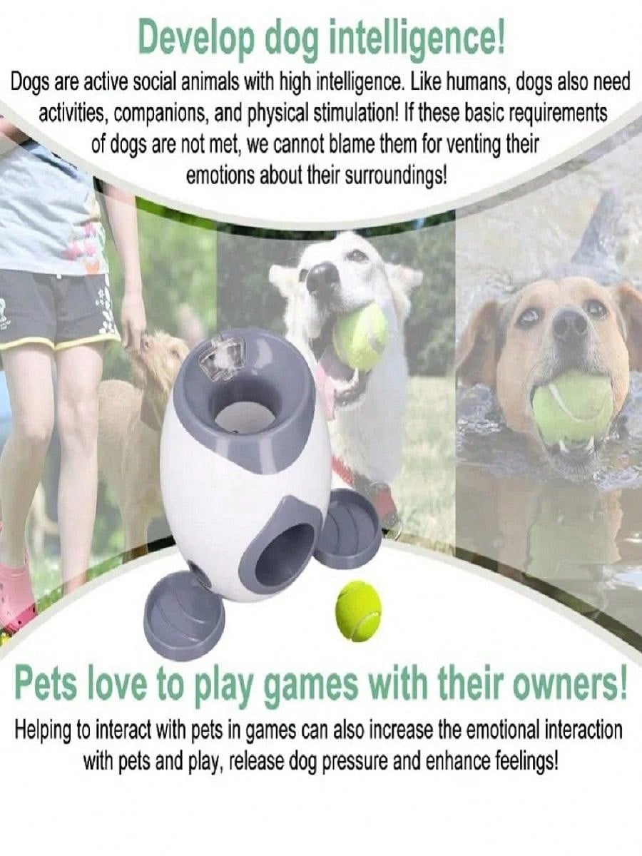 Automatic Ball Launcher For Dog Toy, Interactive Tennis Ball Launcher ...