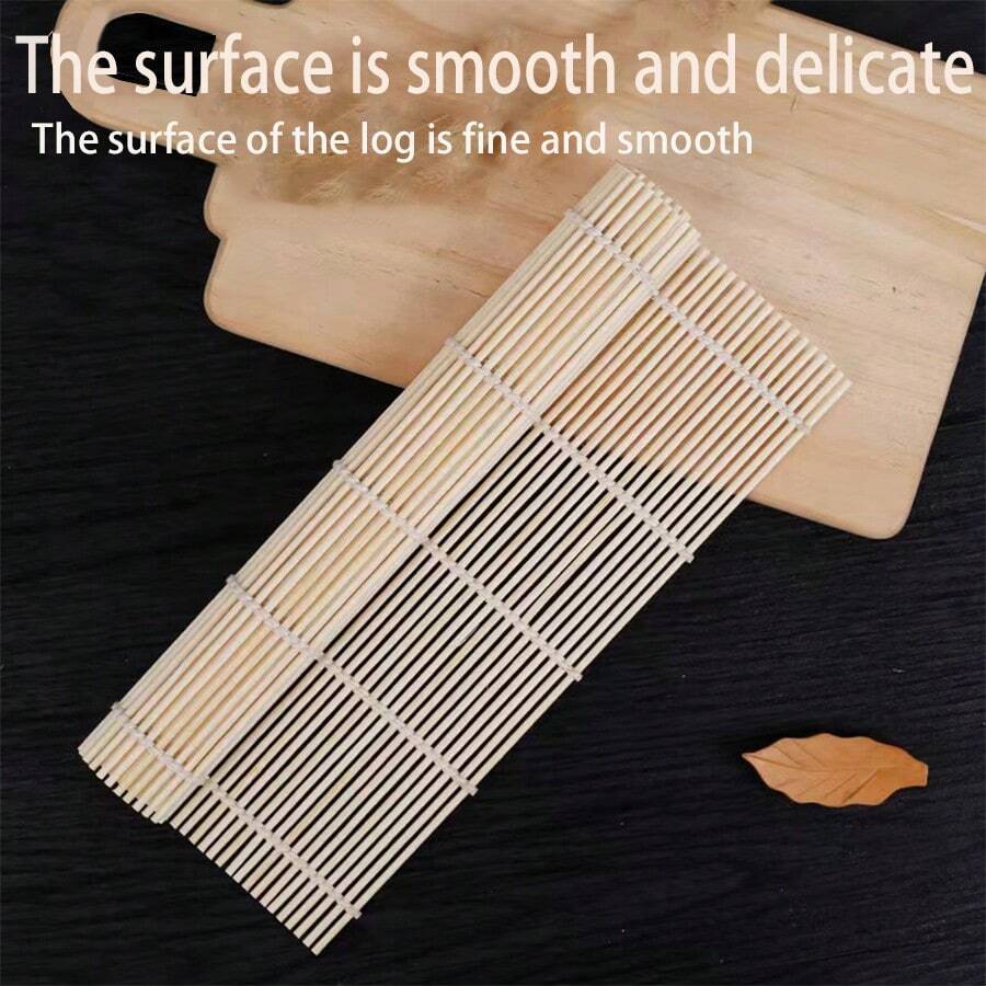 1pc Bamboo Sushi Rolling Mat Non-Stick Handmade White & Green Sushi Pad ...