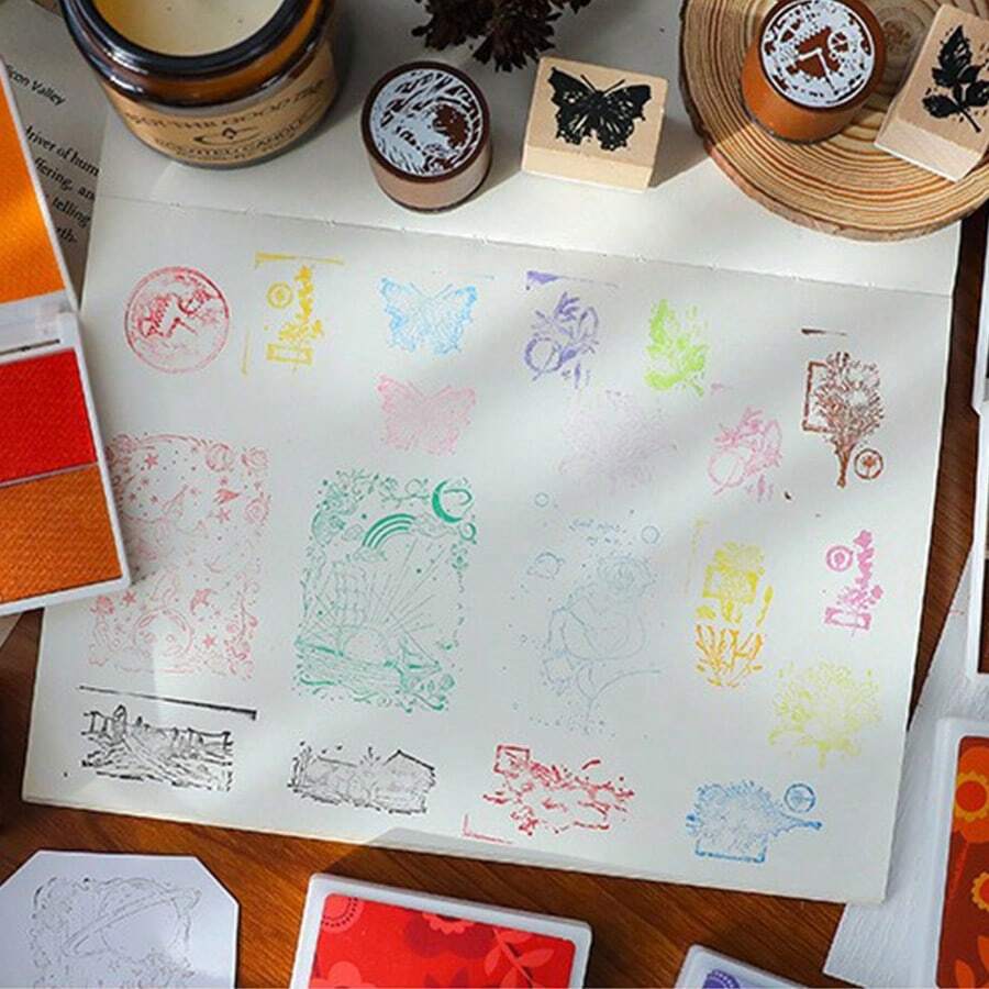 1 Box Of Rainbow Water-Based Ink Pad For Children Finger Painting, DIY ...