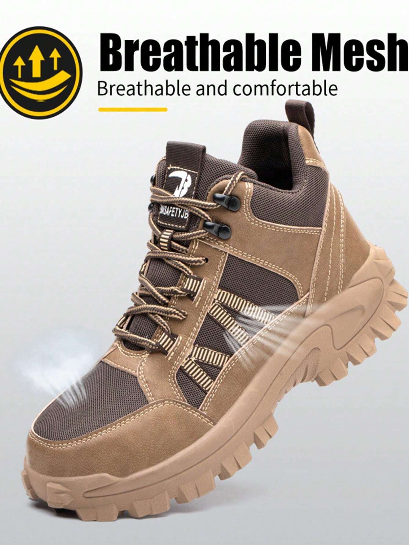 Botas de segurança com biqueira de aço para homens, botas de trabalho ...