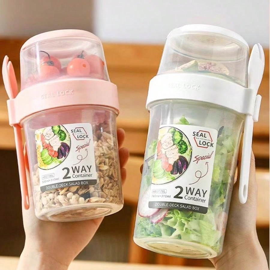 1 stuk Salade beker Met Vork , Plastiek Gezond Salade Container , Beker ...