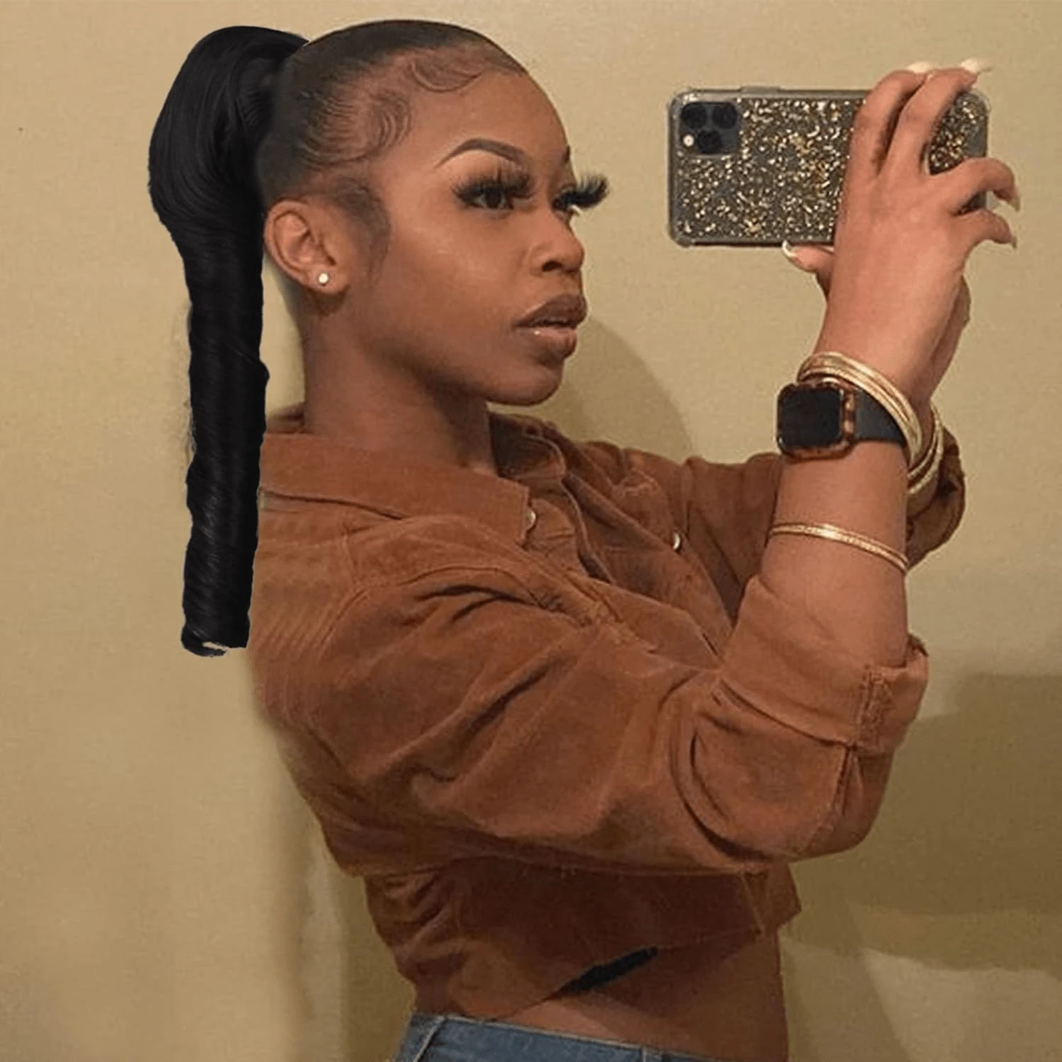 14 Inch Spiral Curl Short Drawstring Ponytail Extension For , Curly ...