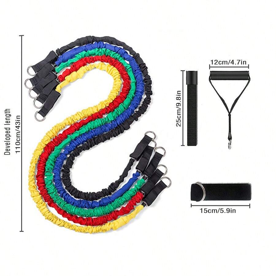 11-Piece Latex Anti-Snap Resistance Bands Set, High Density Home Gym ...