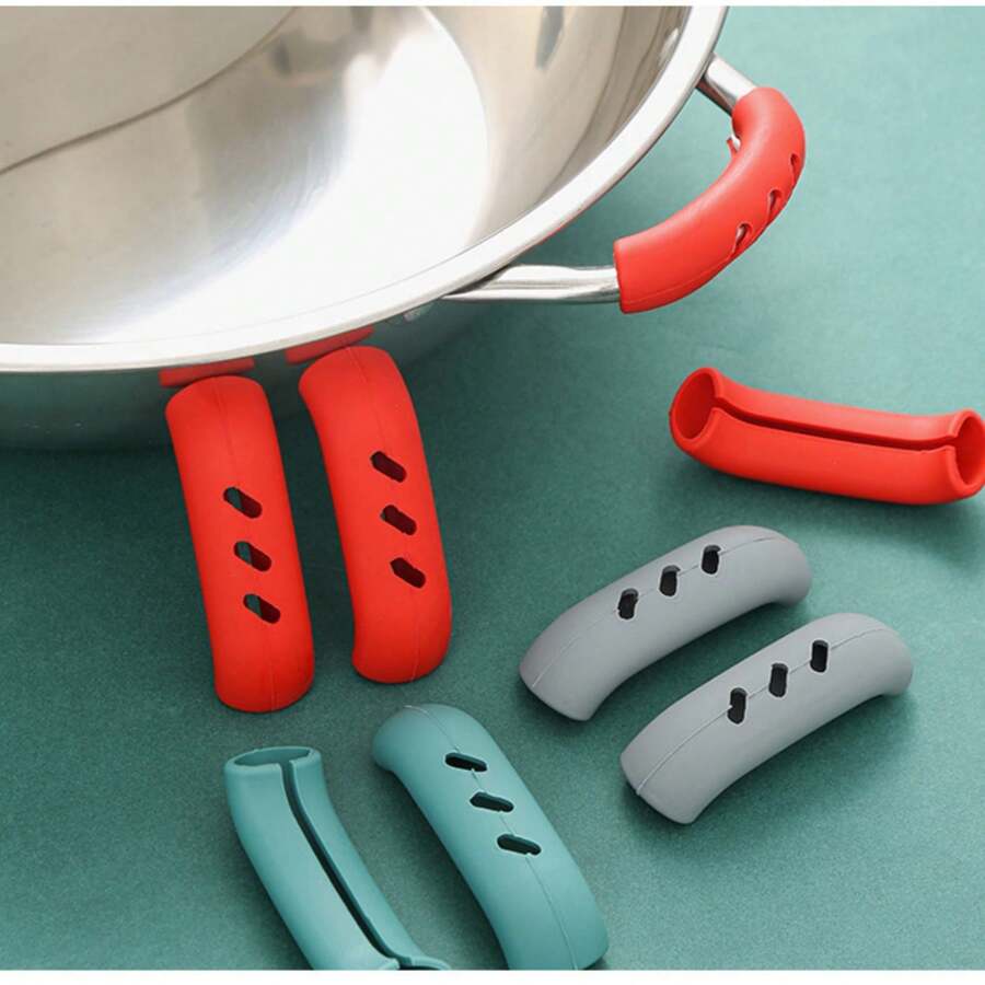 2pcs Silicone Pot Handle Cover, Resistant To High Temperature And Heat ...
