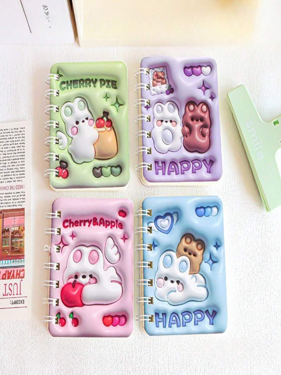 A Pack Of 4 A7 New 3D Three-Dimensional Flip Coil Notebooks With High ...