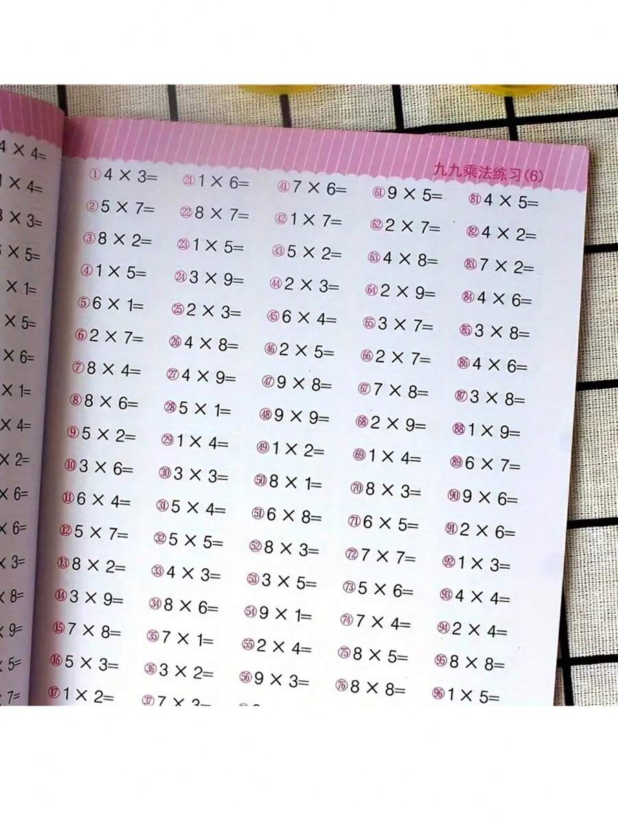 Multiplication Table Practice Book Multiplication And Division