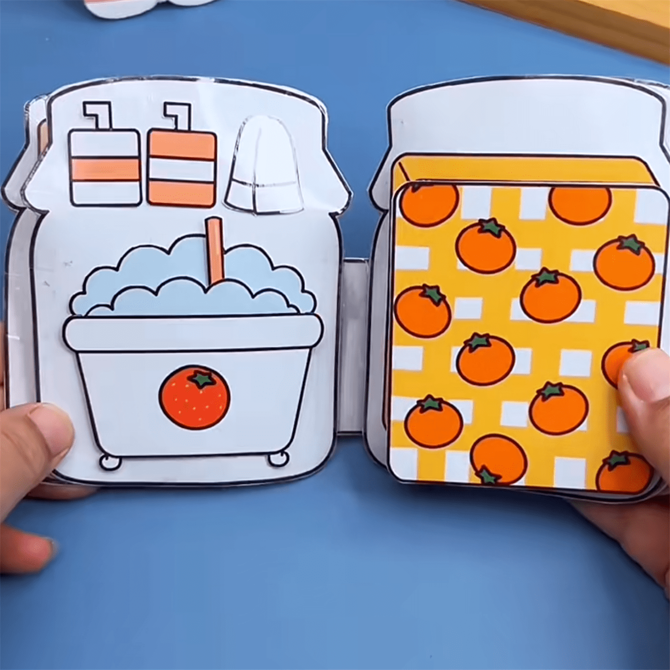 Set Of 7 Orange Jam Cat Paper Toy Books With Diy Material, Quiet Book ...