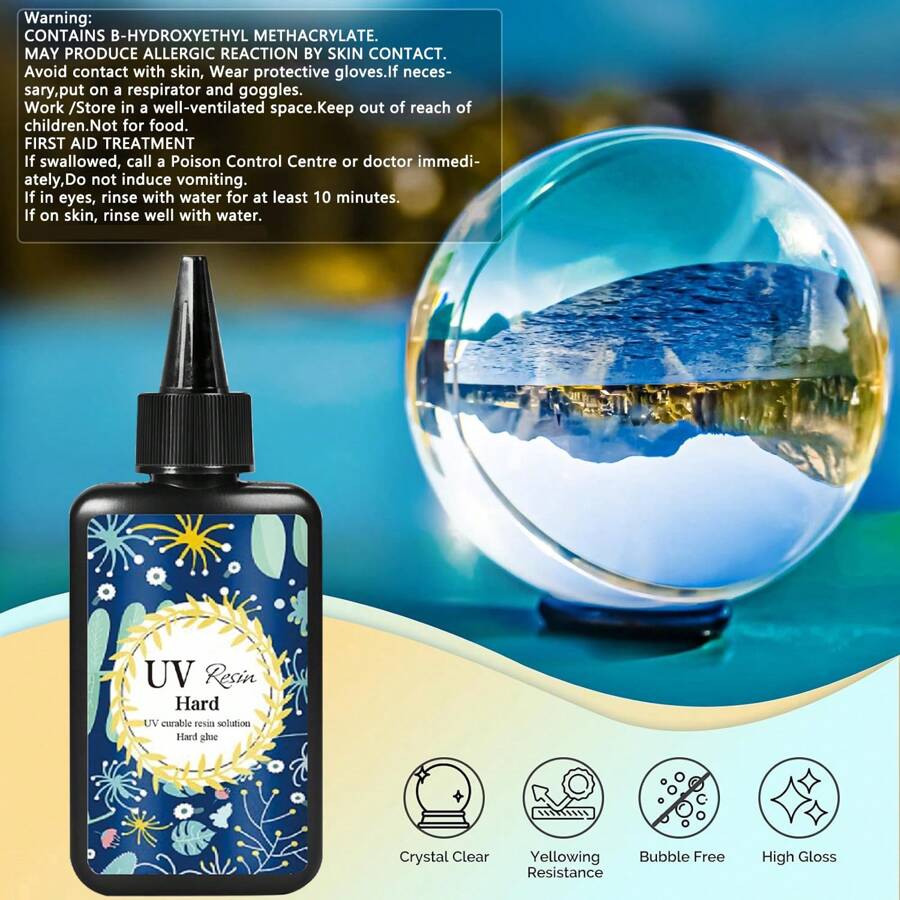 1 Peça Conjunto De Resina Uv 100g/200g/300g/400g, Resina Epóxi Dura ...