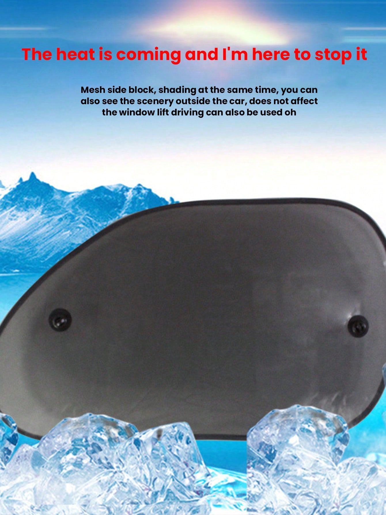 2PCS Car Sun Shield Side Block Summer Car Sun Protection Cooling Black ...