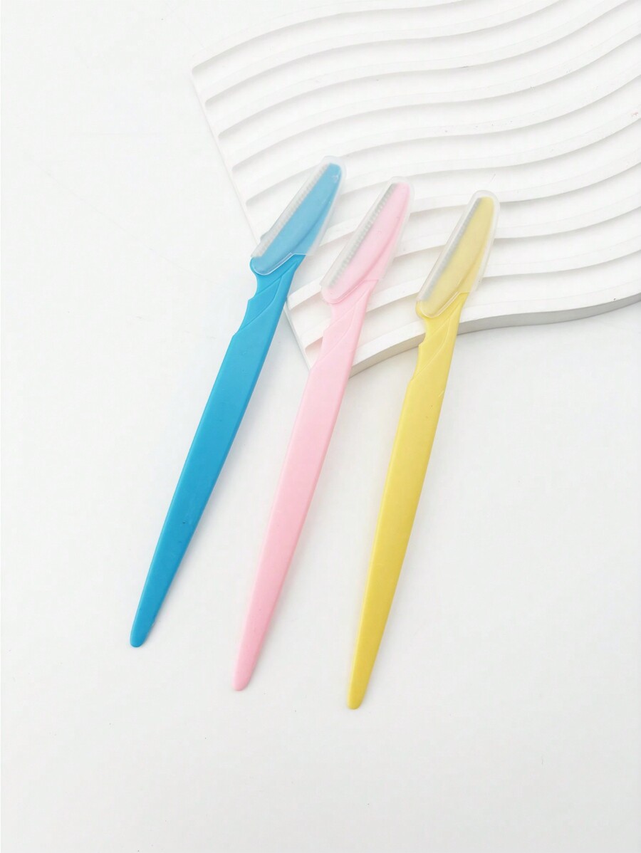 3pcs/Set Multicolor Stainless Steel Sharp Eyebrow Razor Blade, Makeup ...