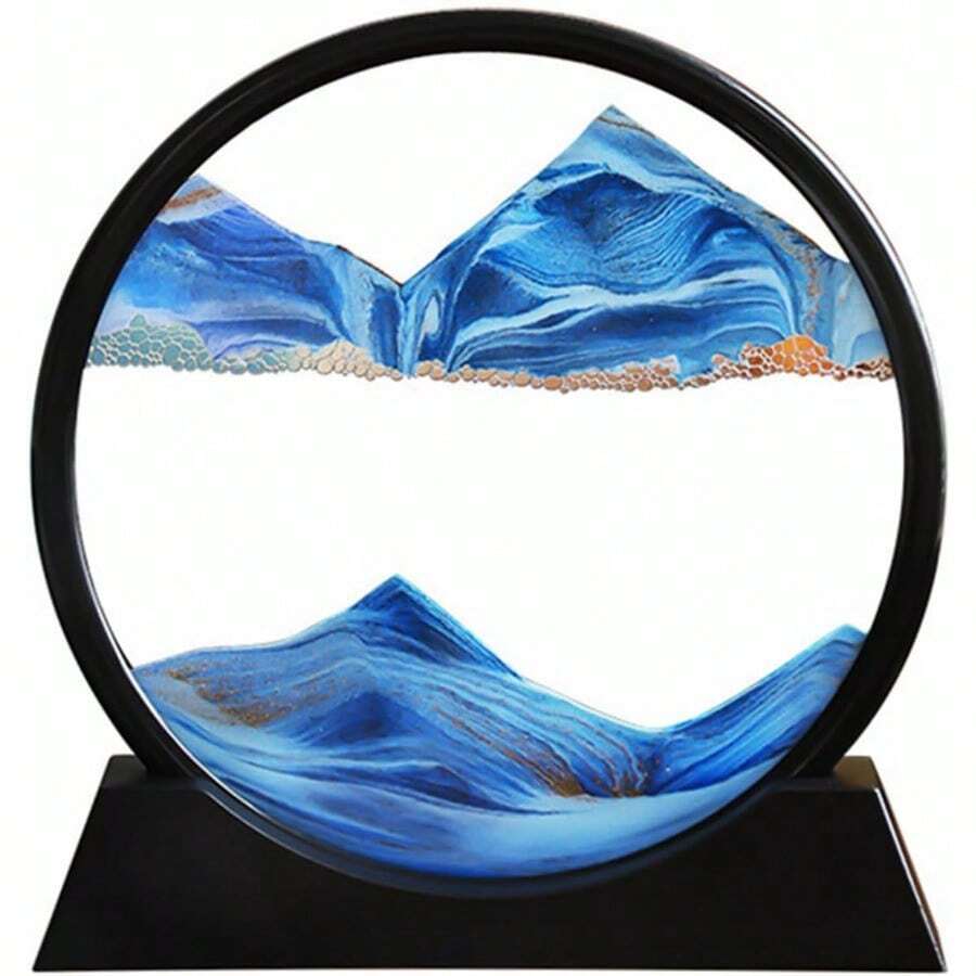 Moving Sand Art Picture,Quicksand Painting Round Glass Sandscapes 3D ...