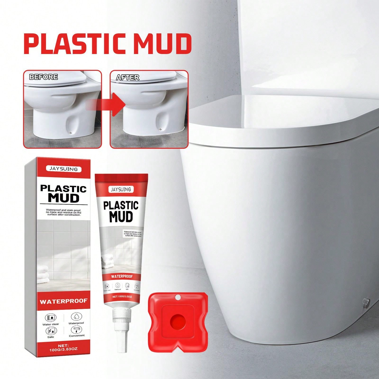 Toilet Edge Caulking Plastic Steel Mud, Kitchen Floor Toilet Toilet ...
