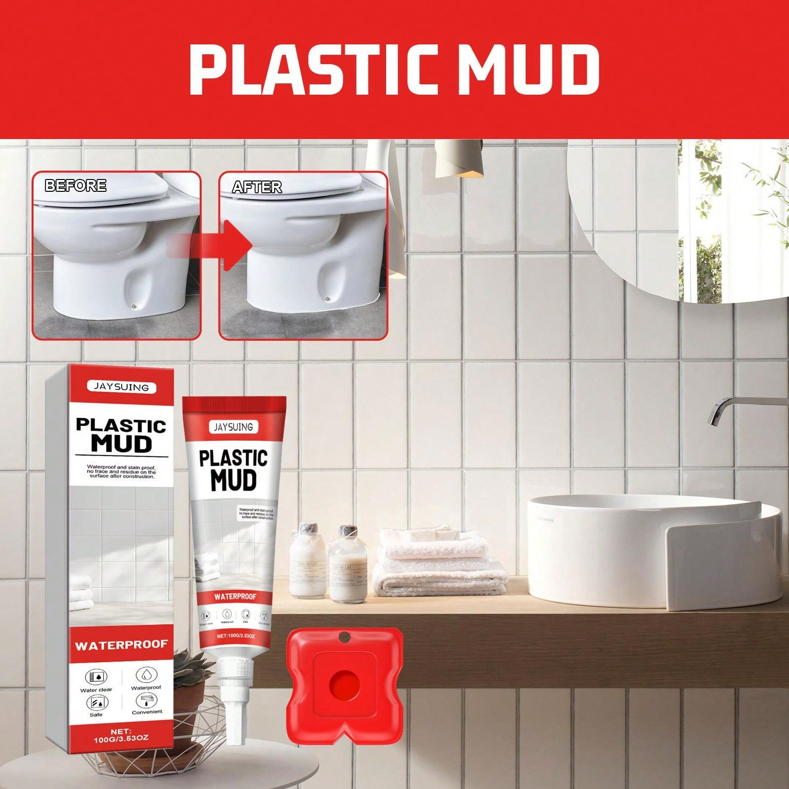 Toilet Edge Caulking Plastic Steel Mud, Kitchen Floor Toilet Toilet ...