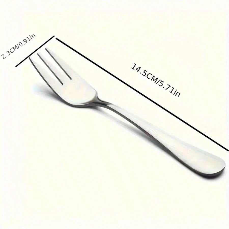 12pcs Stainless Steel Dessert Forks, 3-Prong Portable Cocktail Salad ...