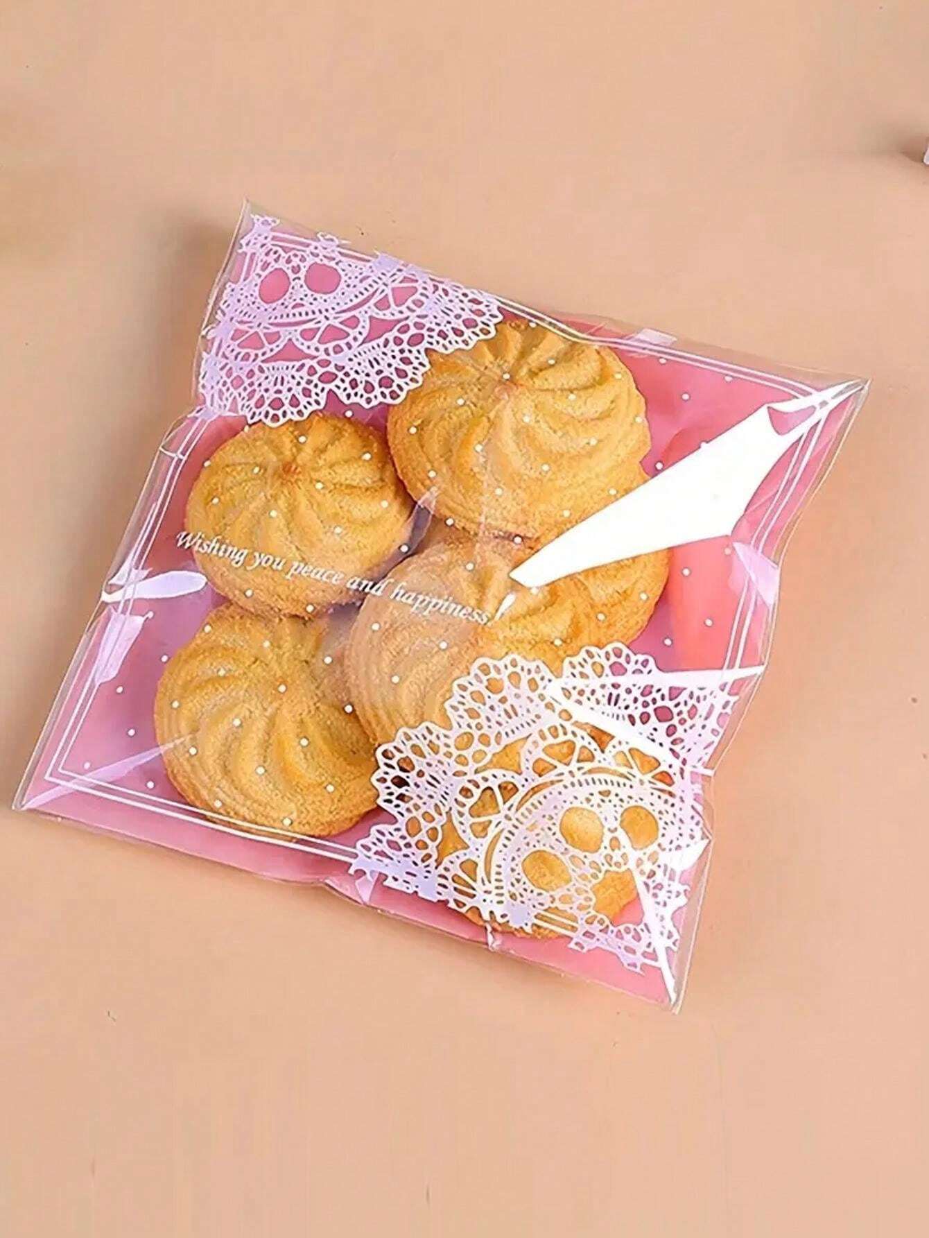 100pcs Cherry Blossom Frosted Translucent Ziplock Bags Reusable Kitchen ...