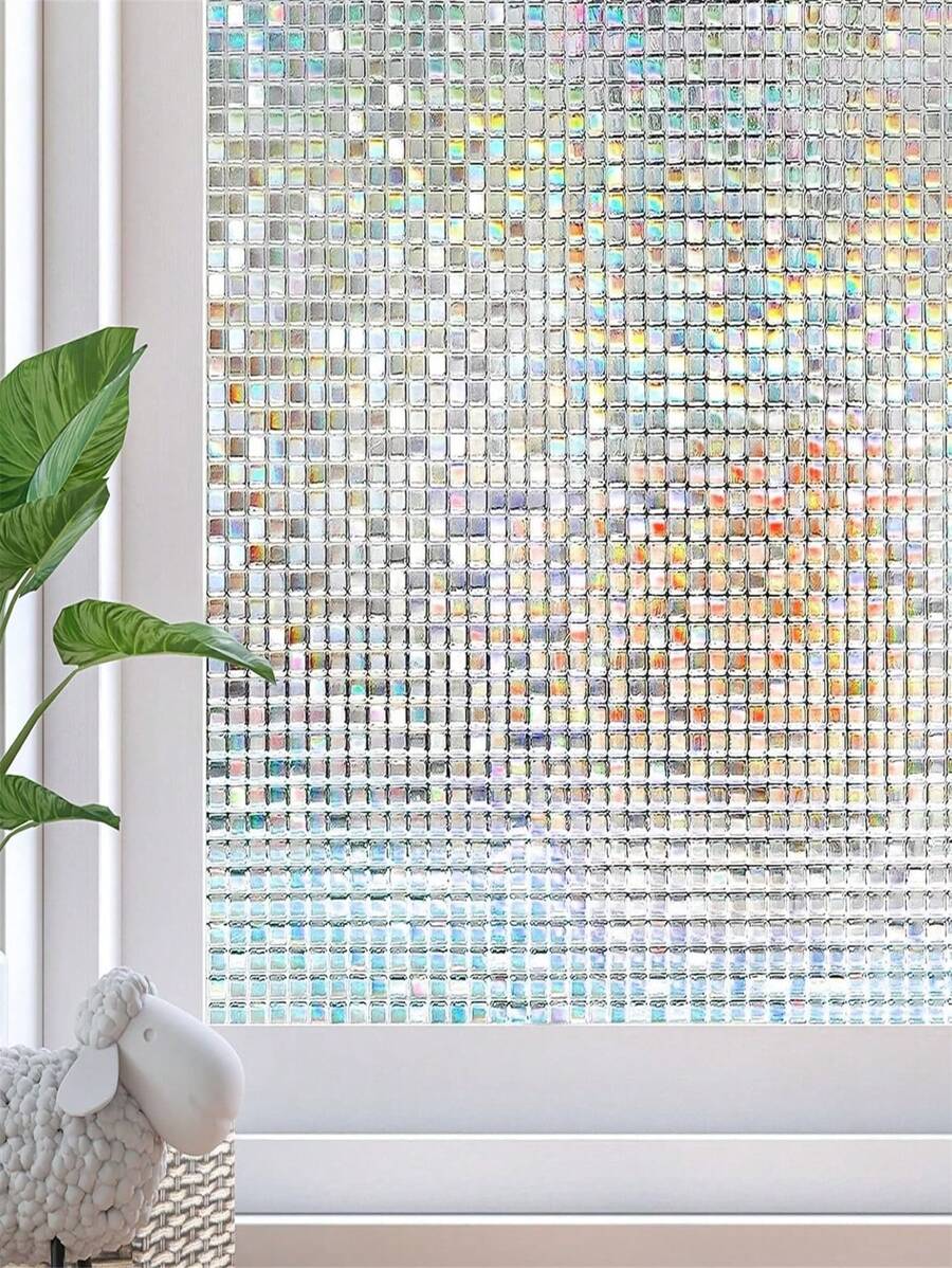 Rainbow Window Privacy Film Decorative, Static Cling Stained Glass ...