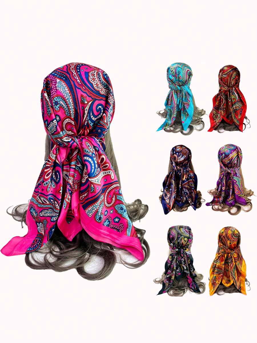 1pc 90cm Paisley Scarf Bandana Headband Waist Belt Daily Neck Scarf ...