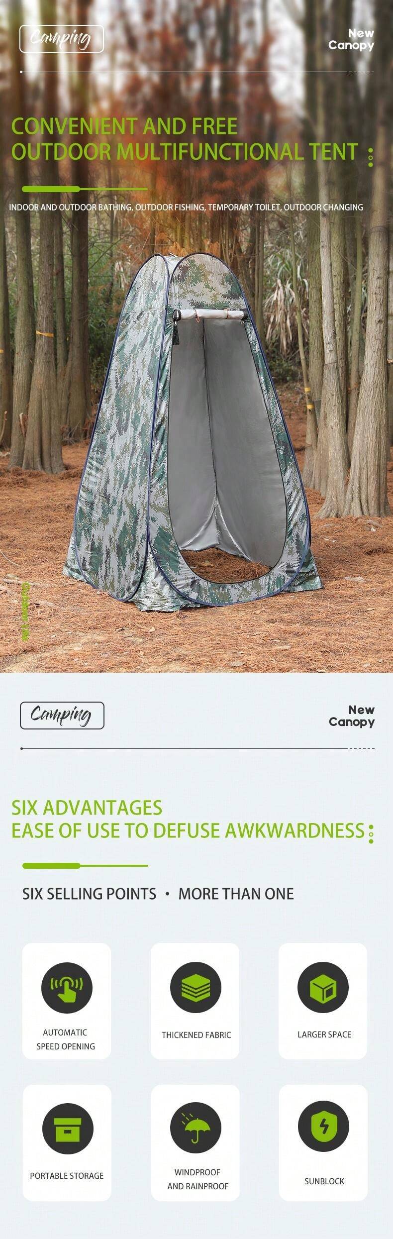 Outdoor Changing Shower Tent With Thickened Fabric For Privacy While ...