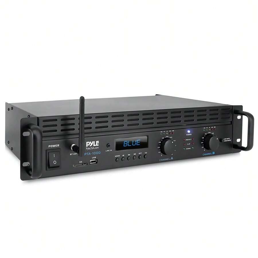 Pyle Bluetooth Pro Audio Power Amplifier - 2-Channel Professional Rack ...