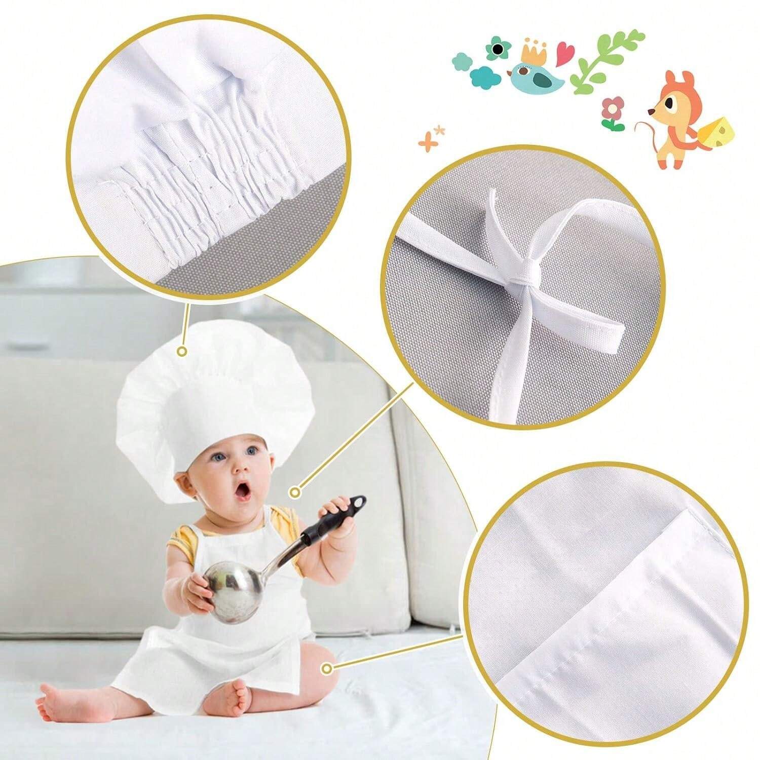 Baby Chef Costume Set, Newborn Photography Prop Kitchen Dress-Up Outfit ...