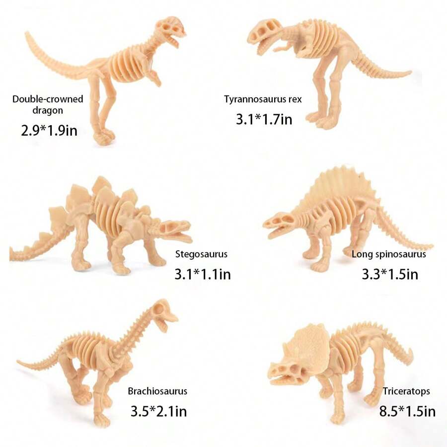 48pcs Dinosaur Skeleton Dinosaur Fossil Model PVC Dinosaur Skeleton ...