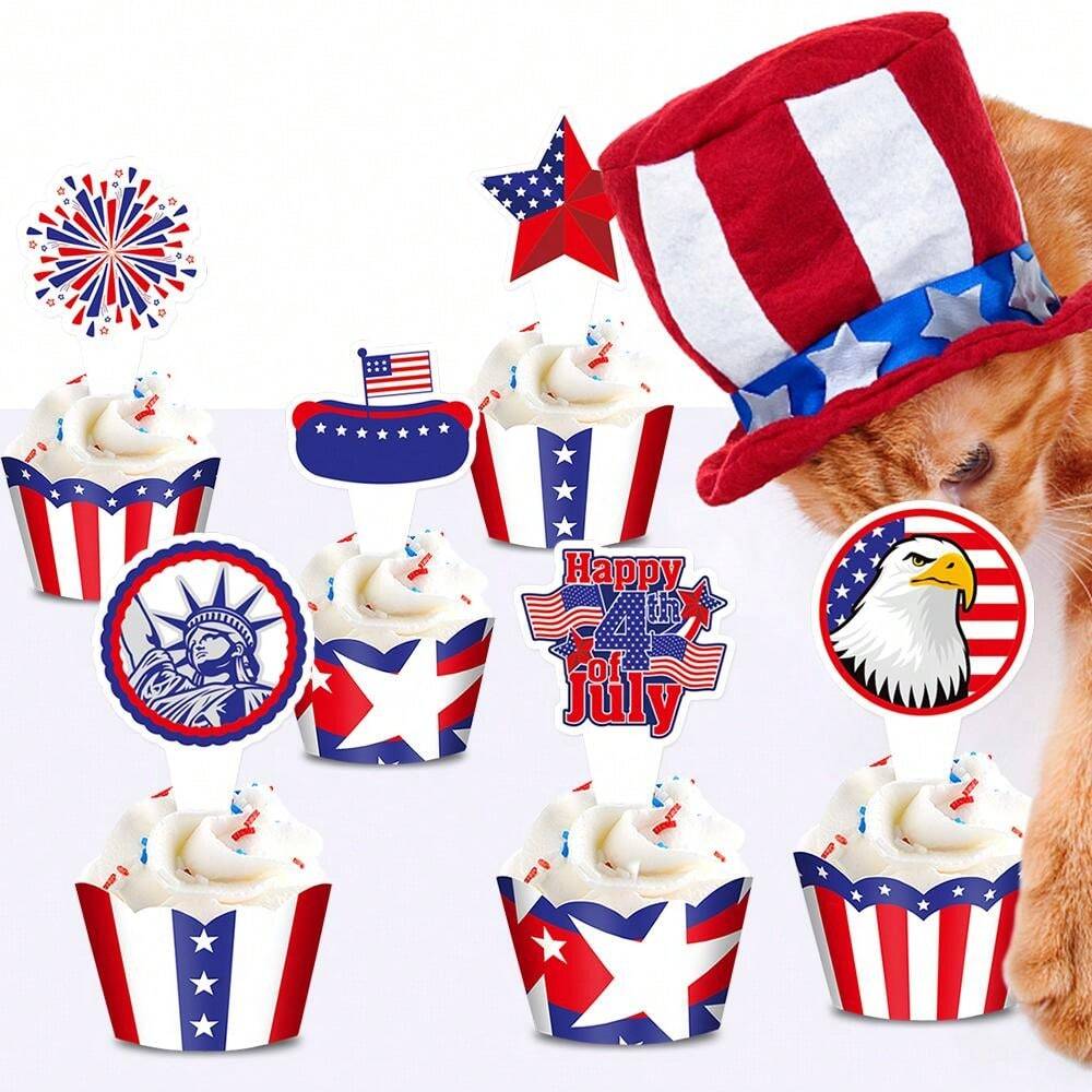 American Independence Day Cake Decorating Insert Card, 4th Of July ...