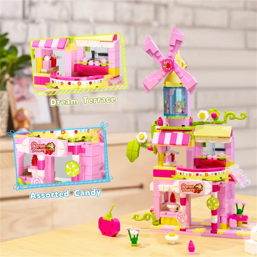 Creative Street View Building Block Dessert Shop Matching Model, DIY ...