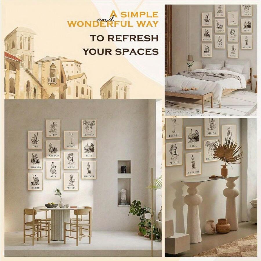 12pcs Frameless Greek Mythology Decor Greek Decor, Greek Gods Posters ...